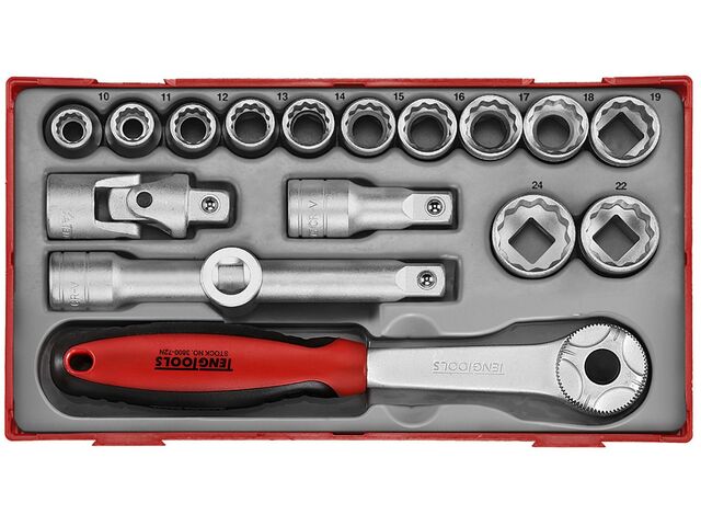 Jeu de douilles 1/2 18 pcs 12 pans Teng Tools TT1218 de TORROS Equip Garage : informations et ...