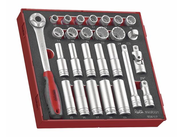 Jeu de douilles 1/2'' 27 pcs TED-tray Teng Tools de TORROS Equip Garage : informations et ...